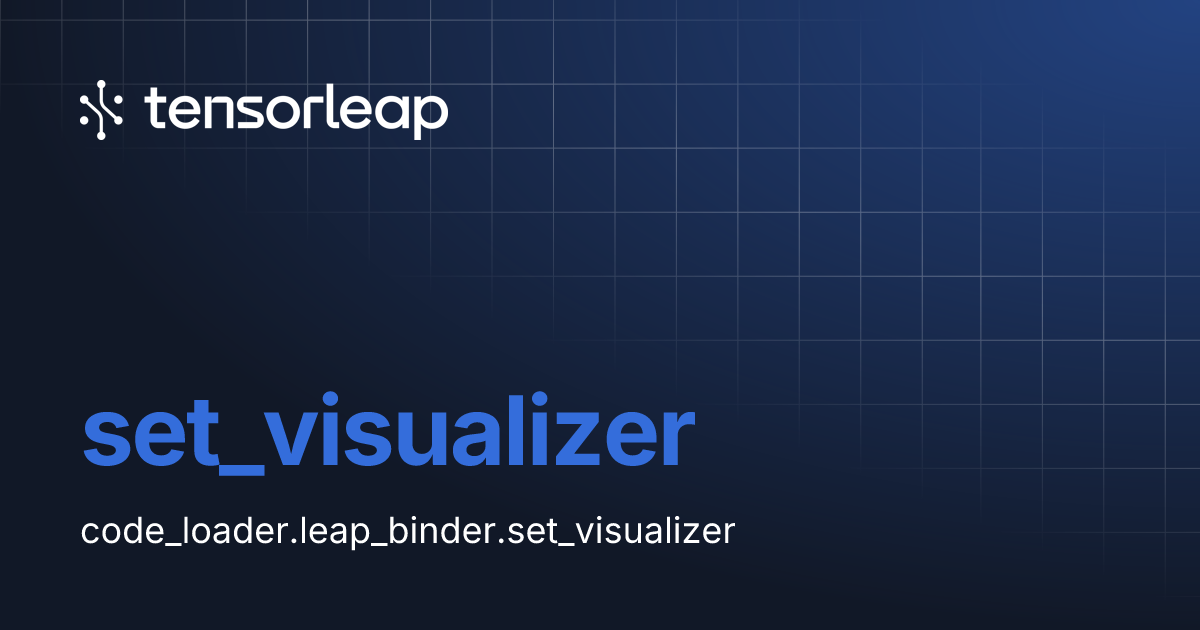 set_visualizer | Tensorleap Docs