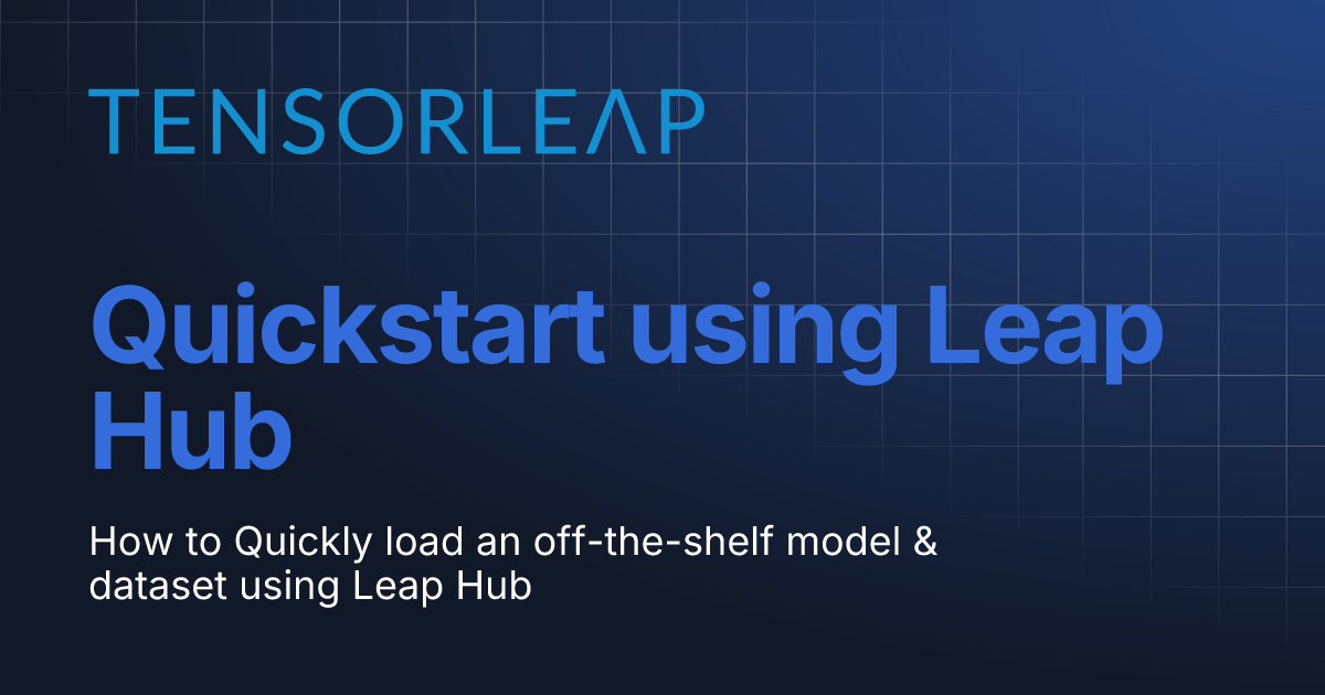 Quickstart using Leap Hub | Tensorleap Docs